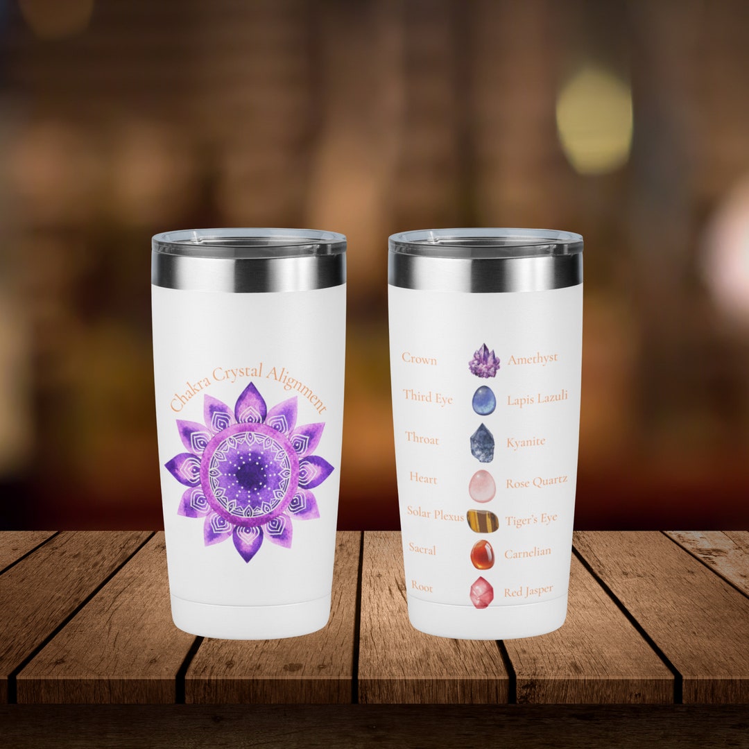 Chakra Crystal Alignment Seven Chakras Tumbler, Yoga Motivational ...