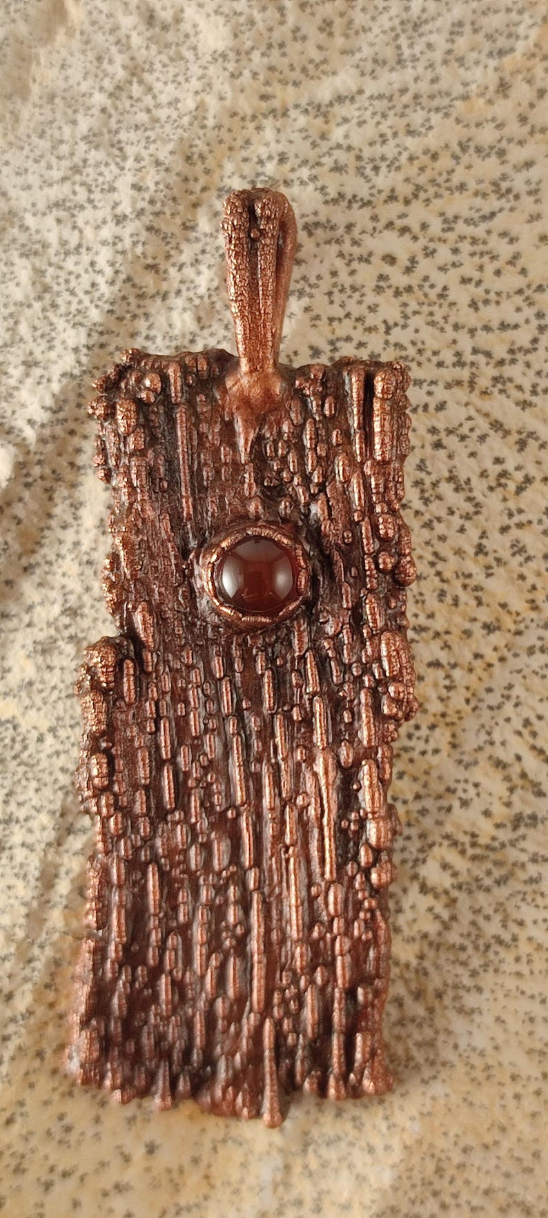 Hazel and Carnelian Copper Electroformed Necklace Pendant Charm - Etsy