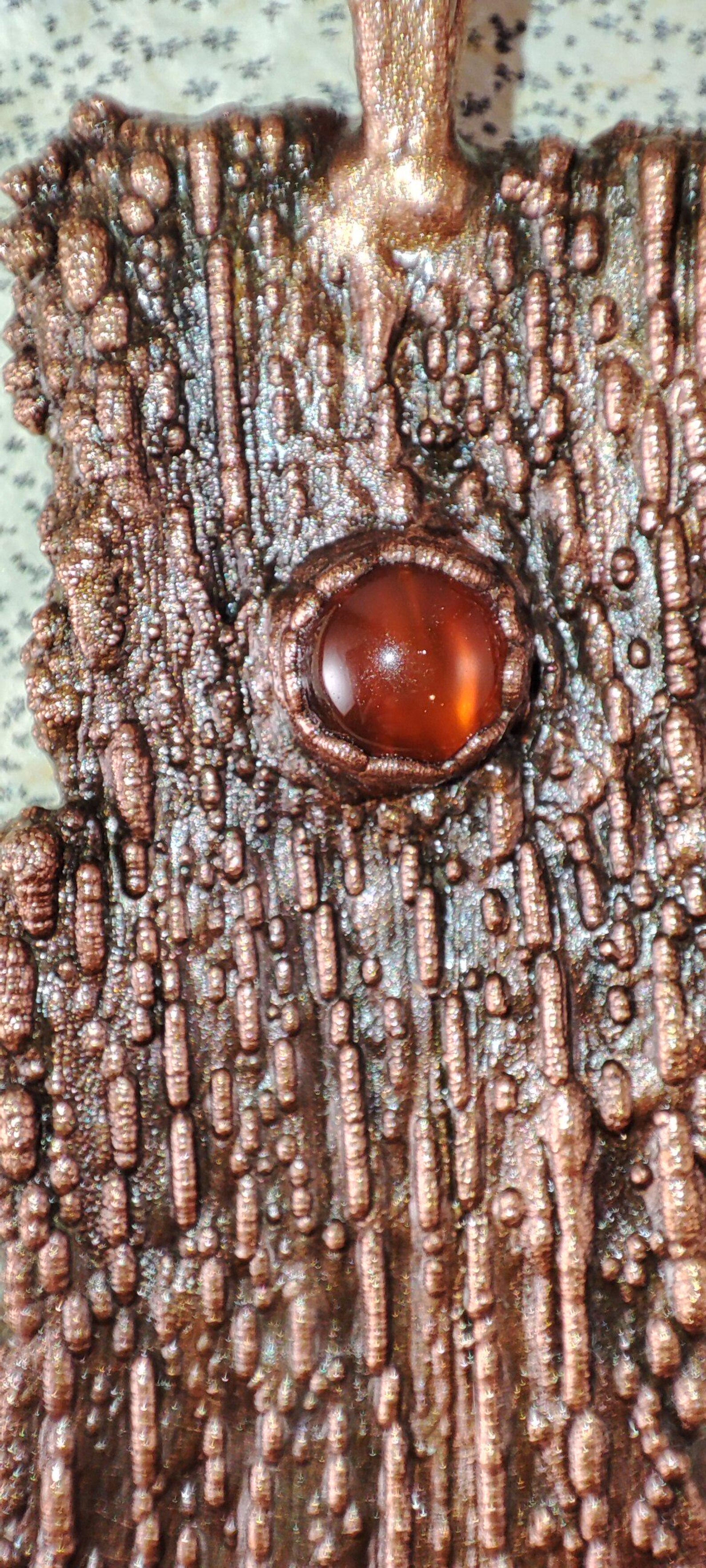 Hazel and Carnelian Copper Electroformed Necklace Pendant Charm - Etsy