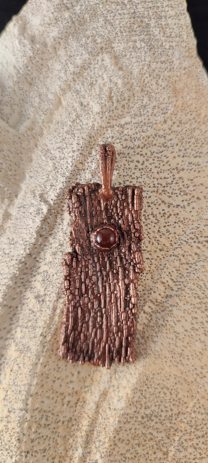 Hazel and Carnelian Copper Electroformed Necklace Pendant Charm - Etsy