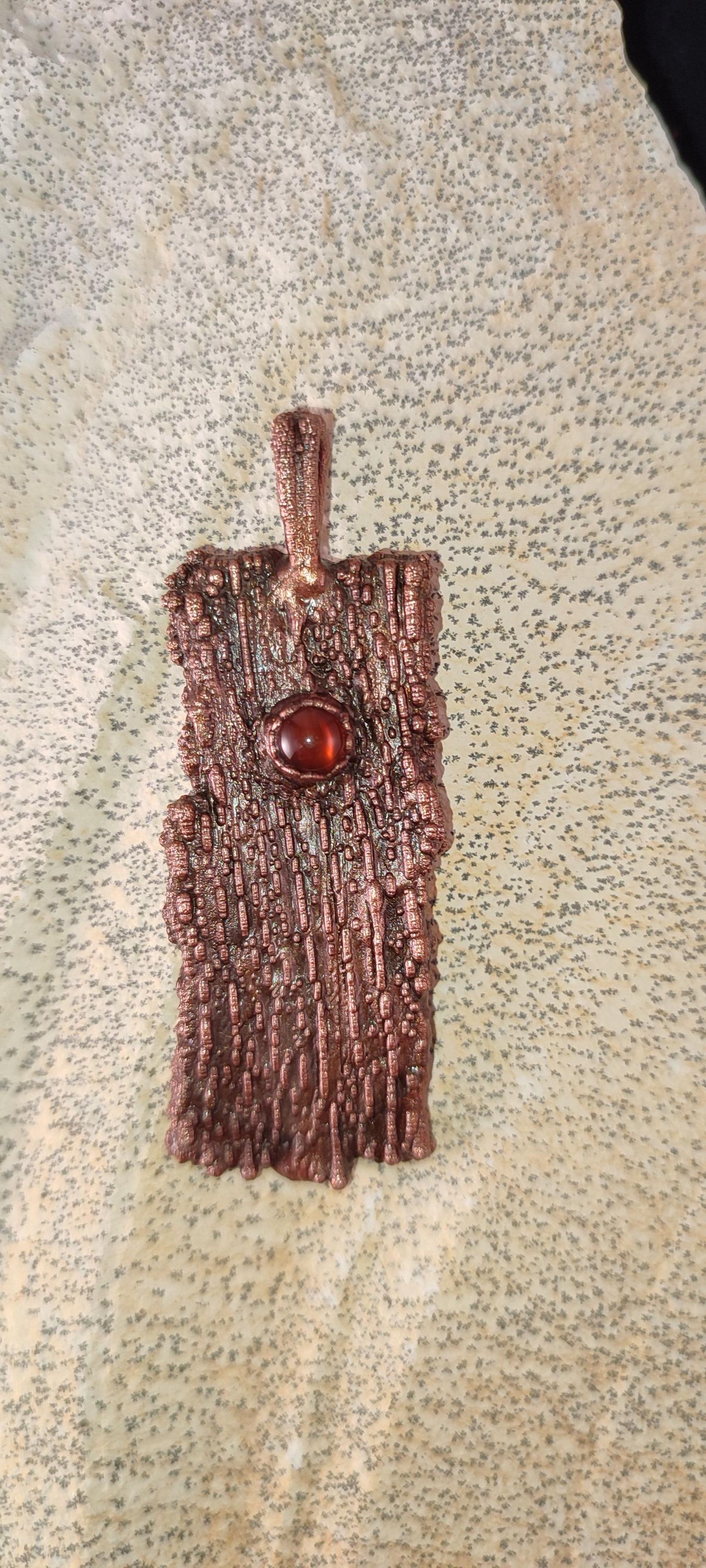Hazel and Carnelian Copper Electroformed Necklace Pendant Charm - Etsy