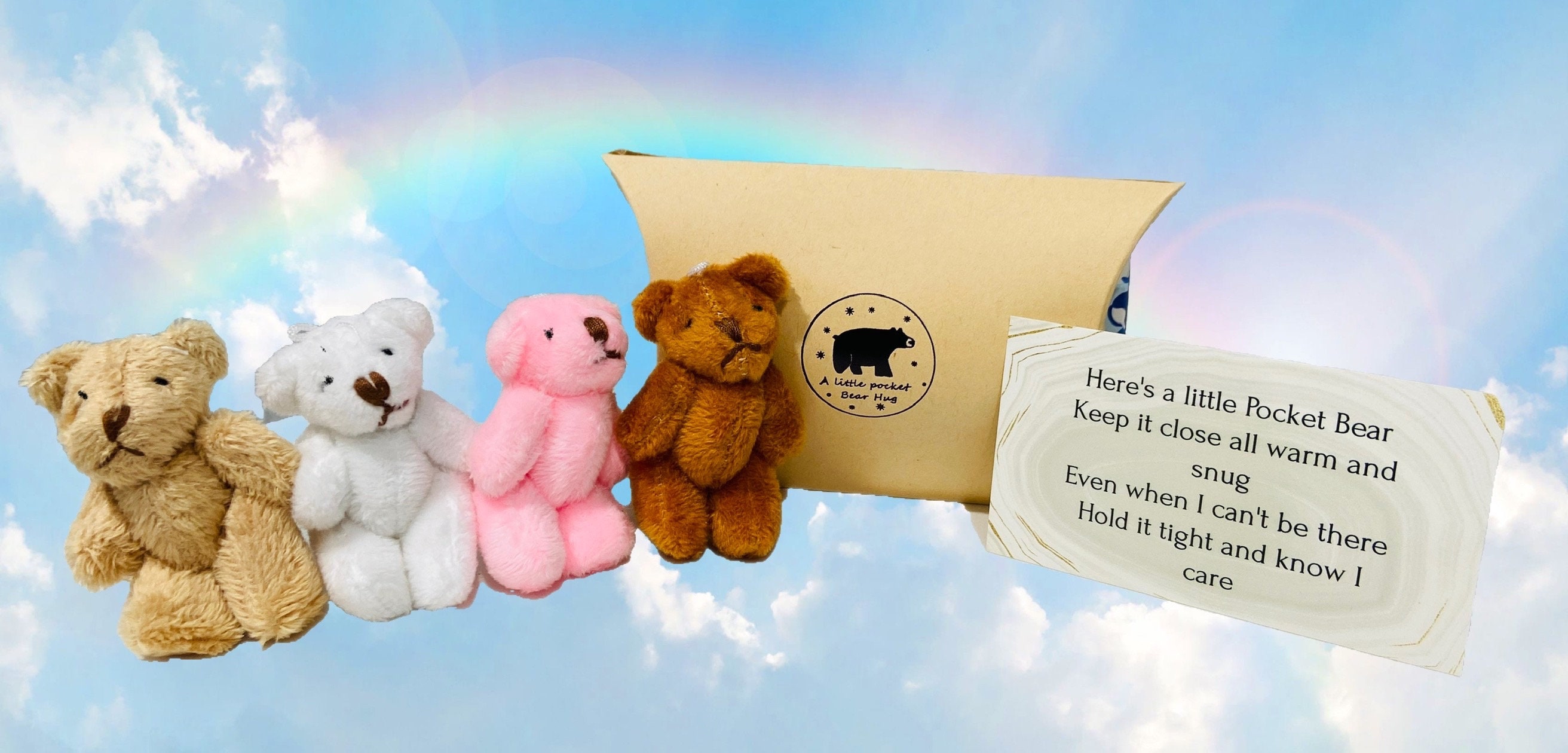 Bear Hug, Hug in a Box, Pocket Hug, Mini Teddy Bear, Long Distance Hug ...