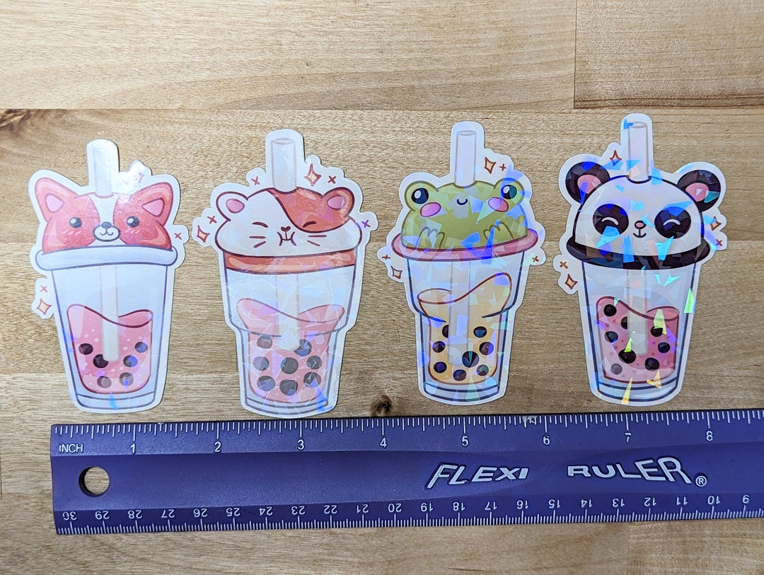 Cute Boba Tea Frog, Panda, Corgi, or Hamster Stickers - Etsy