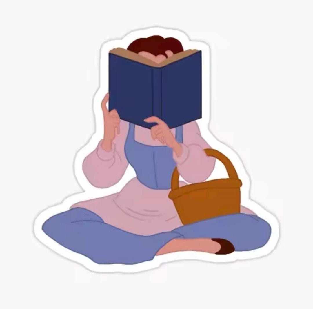 Belle Reading Sticker| Beauty and the Beast| Book Lovers Sticker ...
