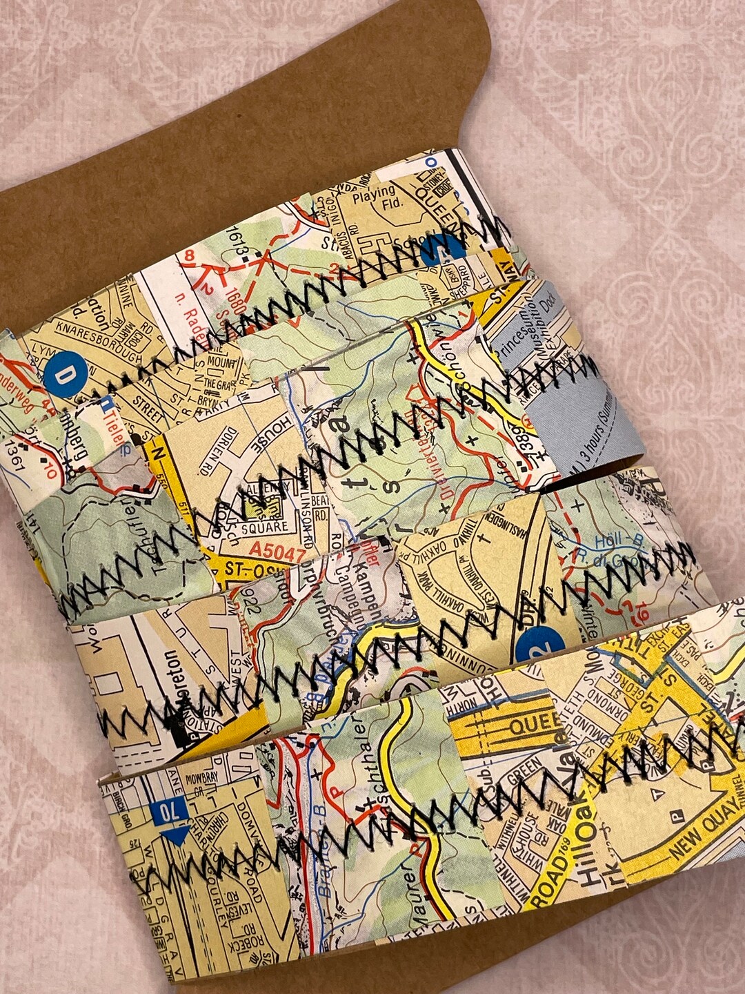 Handmade Map Page Paper Scraps Snippet Roll Ephemera Belly Band - Etsy UK