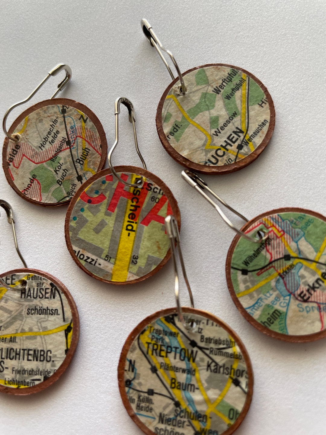 Journal Charms Map Style - Etsy