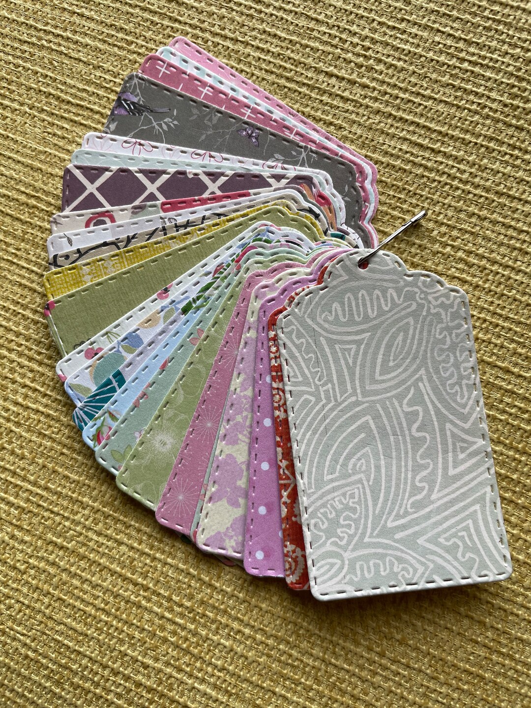 25 Assorted Paper Tags on a Metal Clip. Ephemera, Gift Tags ...