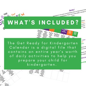 The Get Ready for Kindergarten Calendar, Prepare for Kindergarten ...