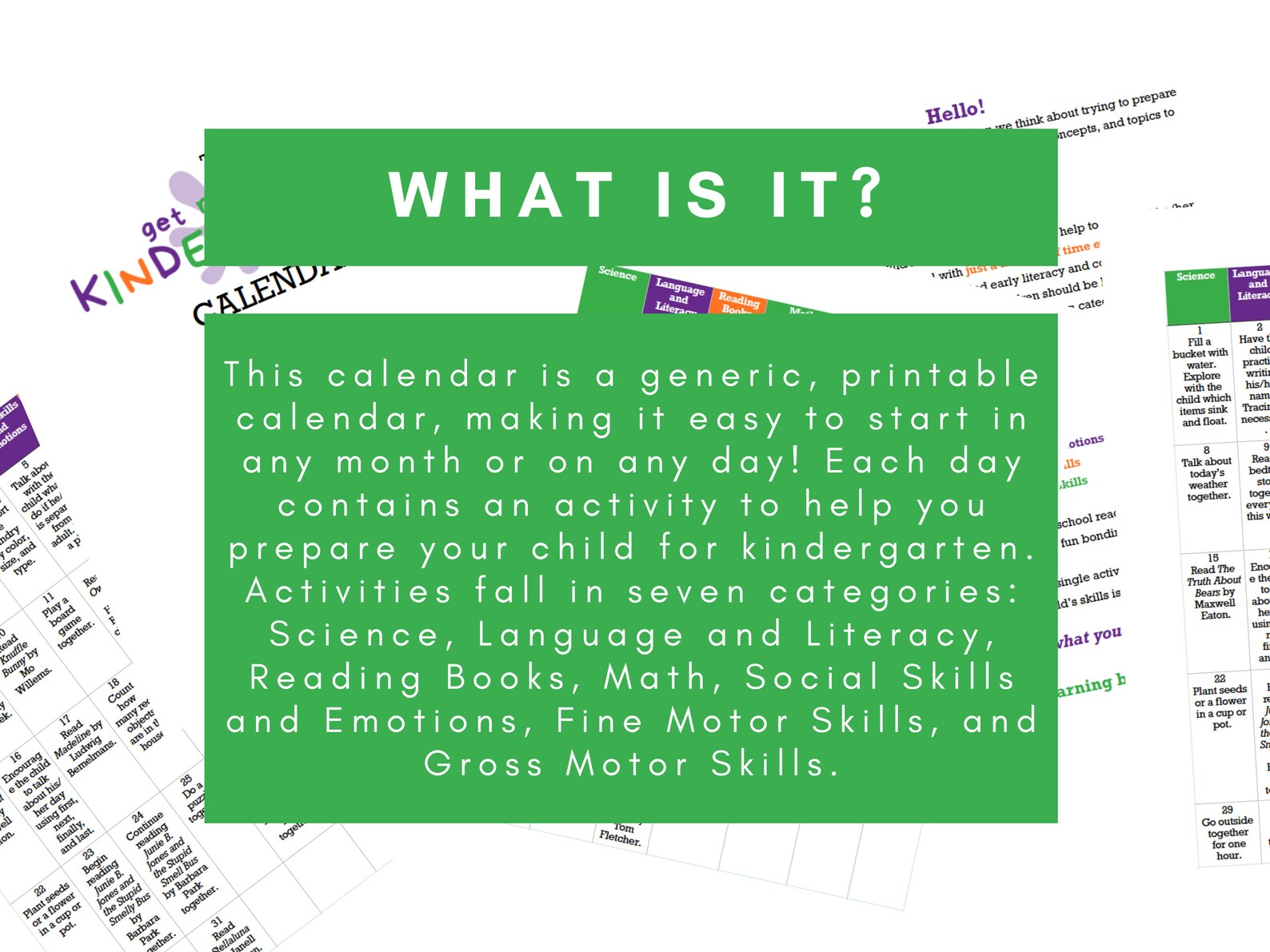 The Get Ready for Kindergarten Calendar, Prepare for Kindergarten ...