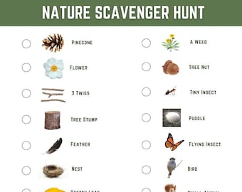 Nature Scavenger Hunt, Outdoors, Nature Walk, Science Activity for Kids ...
