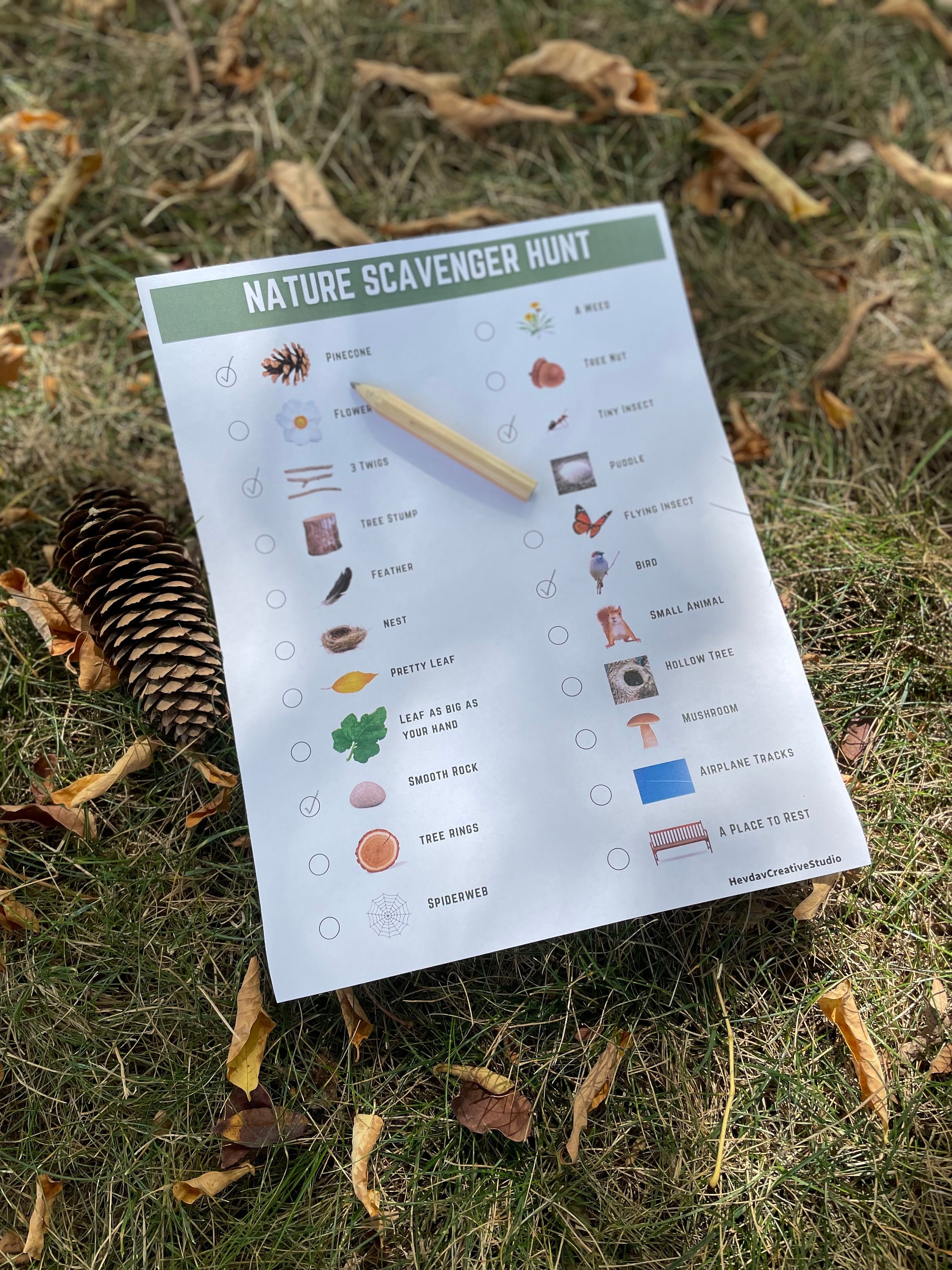 Nature Scavenger Hunt Digital Download Printable File, Outdoors Game ...