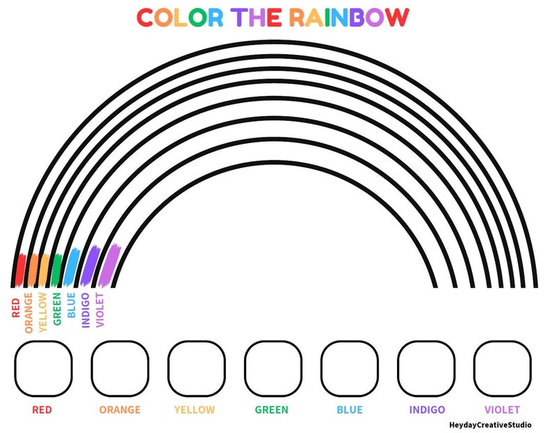 Color the Rainbow Activity for Preschool Kindergarten, Color ...