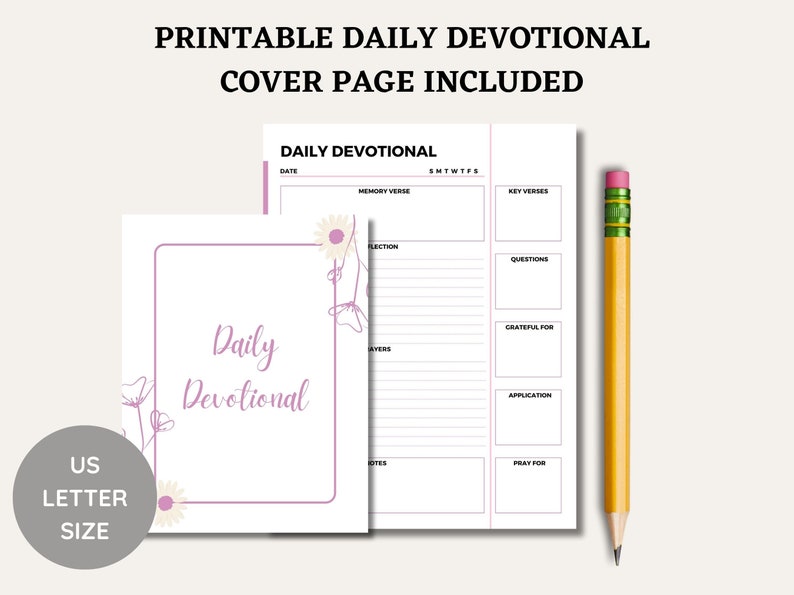 Printable Daily Devotional Journal Bible Study Notes Reflection Notes ...