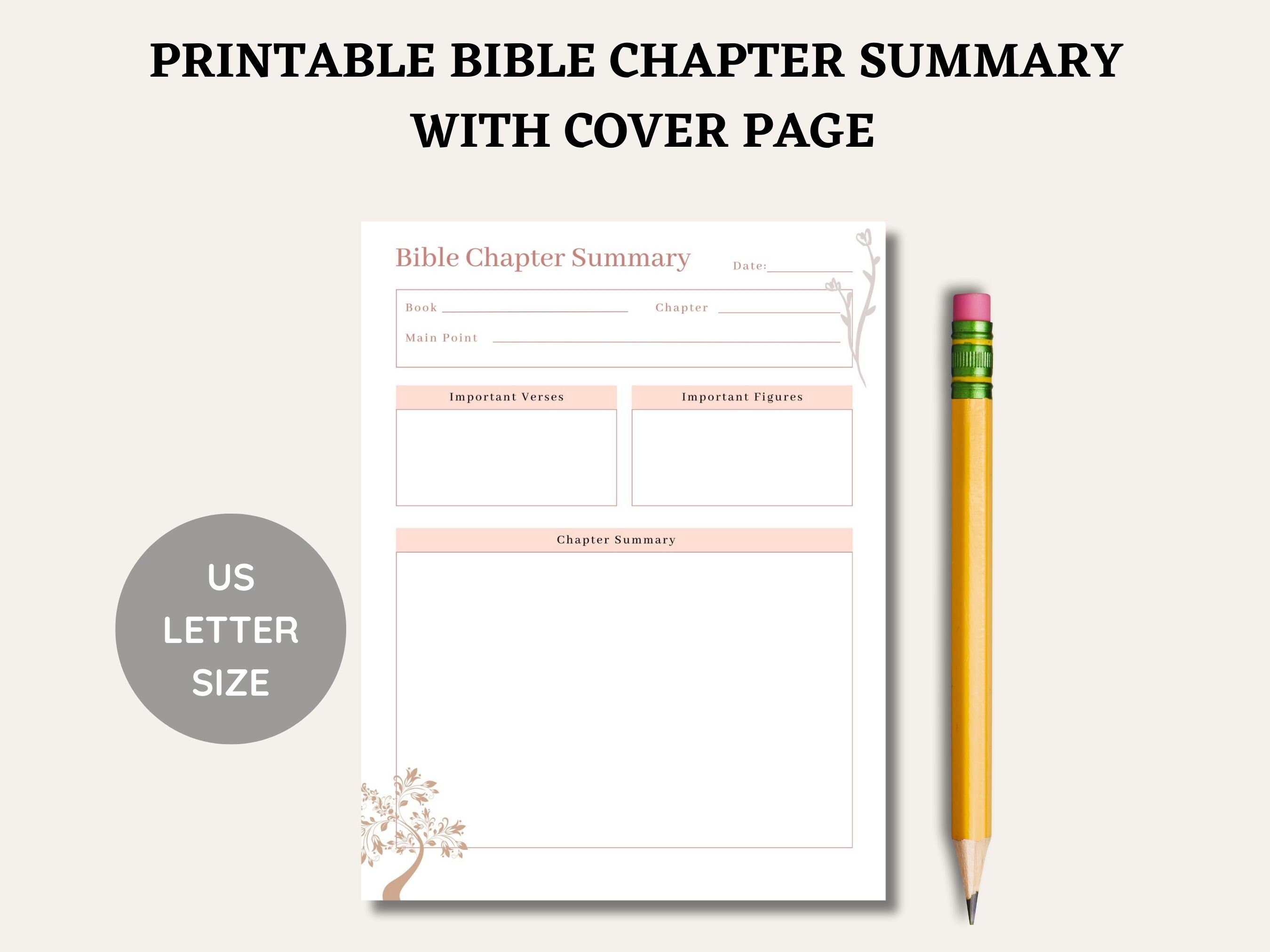Printable Bible Chapter Summary Bible Chapter Journaling Christian ...