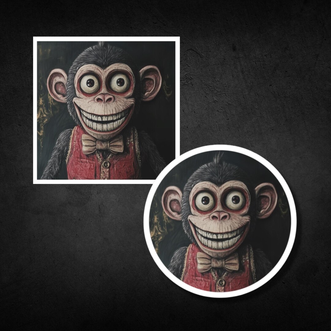The Monkey Sticker - Horror Monkey - Vinyl Sticker - Dishwasher Safe ...