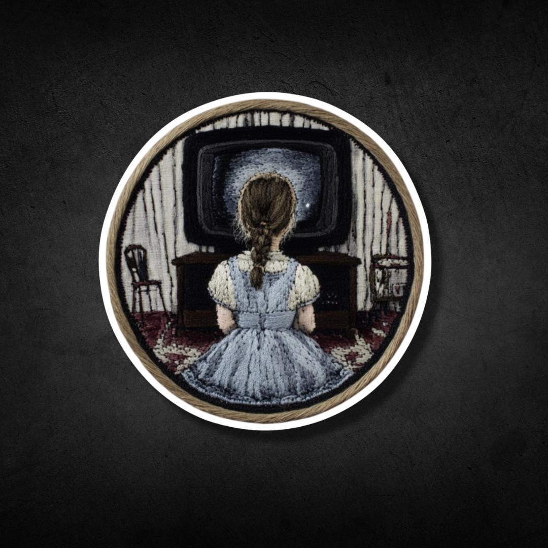 Horror Sticker - Girl Watching TV Sticker - Vinyl Sticker- Dishwasher ...