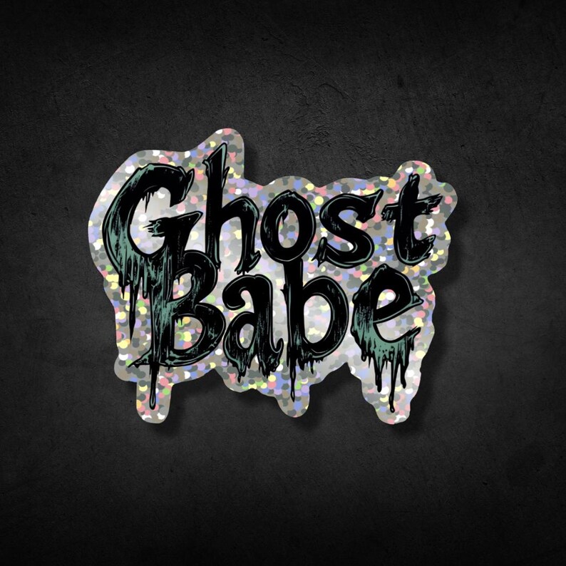 Ghost Babe Sparkle Sticker - Horror Sticker - Vinyl Sticker - Dishwasher Safe - Laptop Sticker ...
