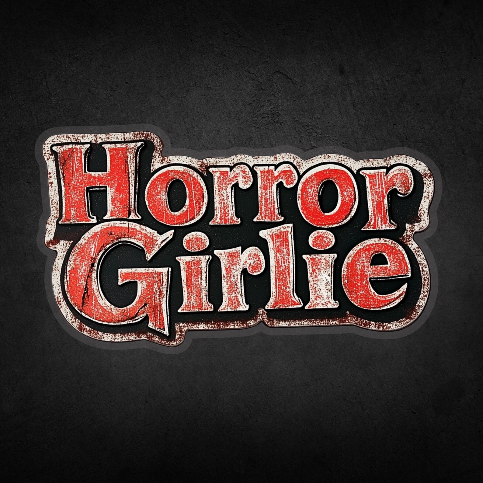 Horror Girlie Sticker - Red Distressed Sticker - Transparent Vinyl ...