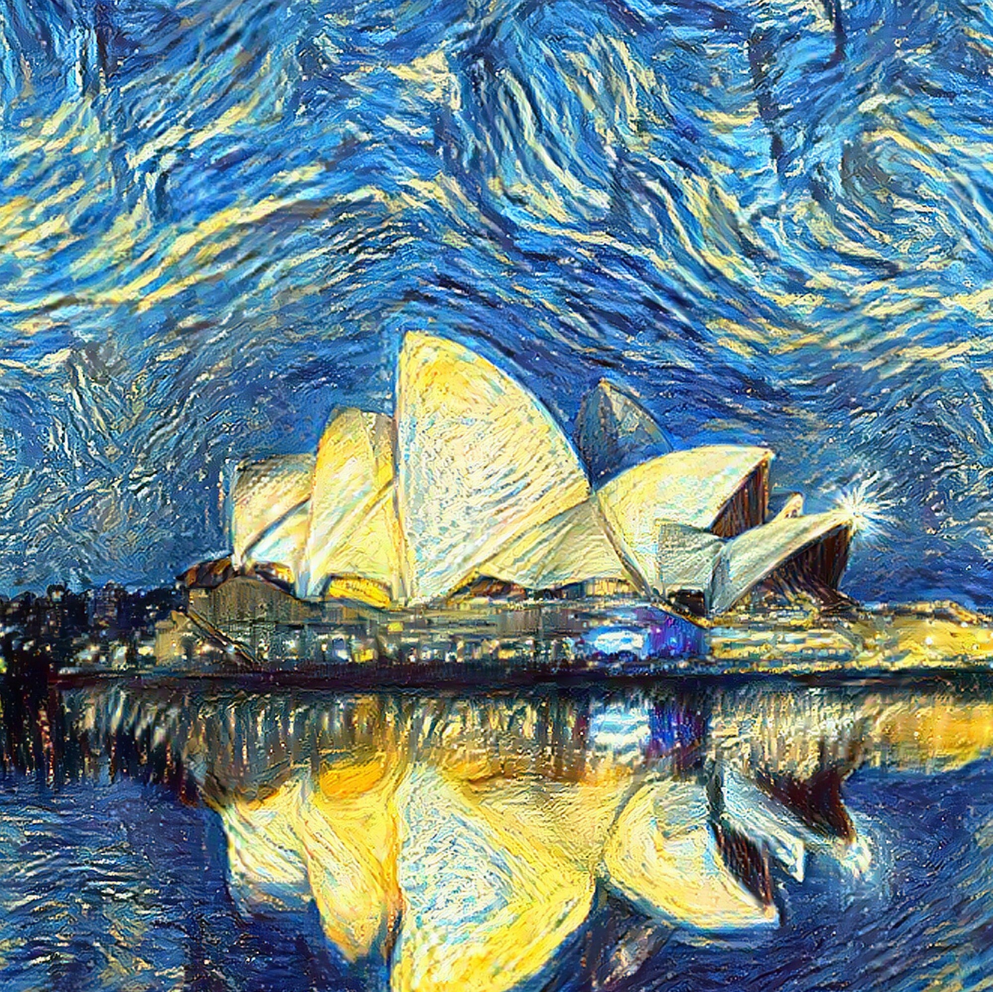 Sydney Opera House Van Gogh's starry Night Poster - Etsy