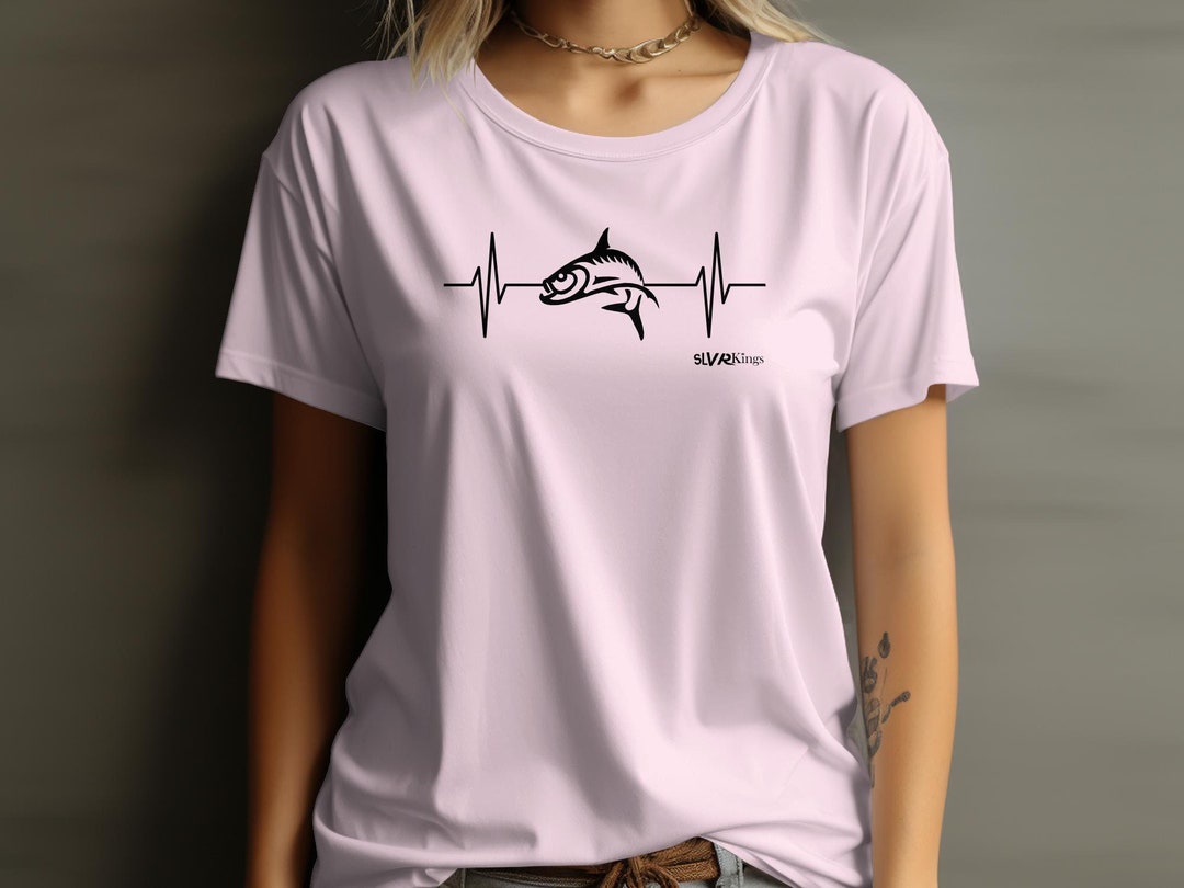 Tarpon Fish Heartbeat T-shirt for Fishermen, Fishing Enthusiast Graphic ...