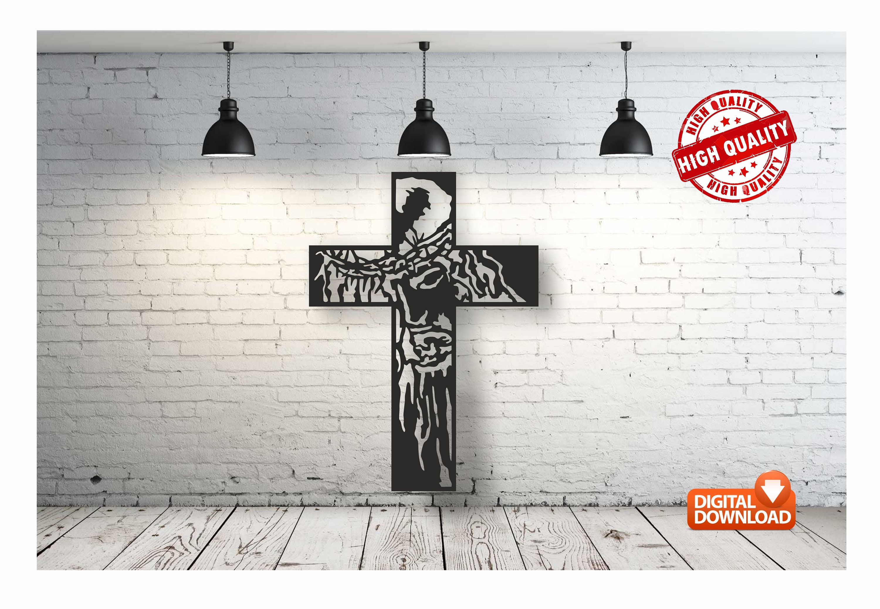 Jesus Wall Art Decor Vector File for Laser Cutting , Plasma Cutting Dxf ...