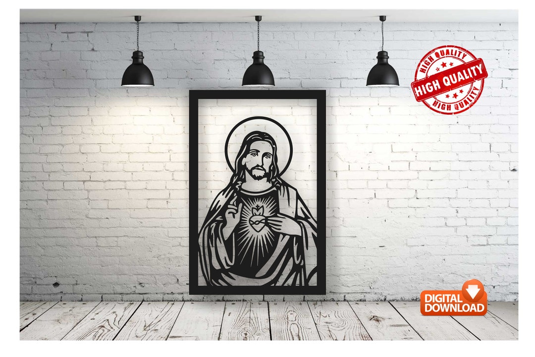 Jesus Wall Art Decor Vector File for Laser Cutting , Plasma Cutting Dxf ...