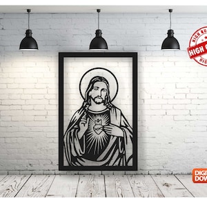 Jesus Wall Art Decor Vector File for Laser Cutting , Plasma Cutting ...