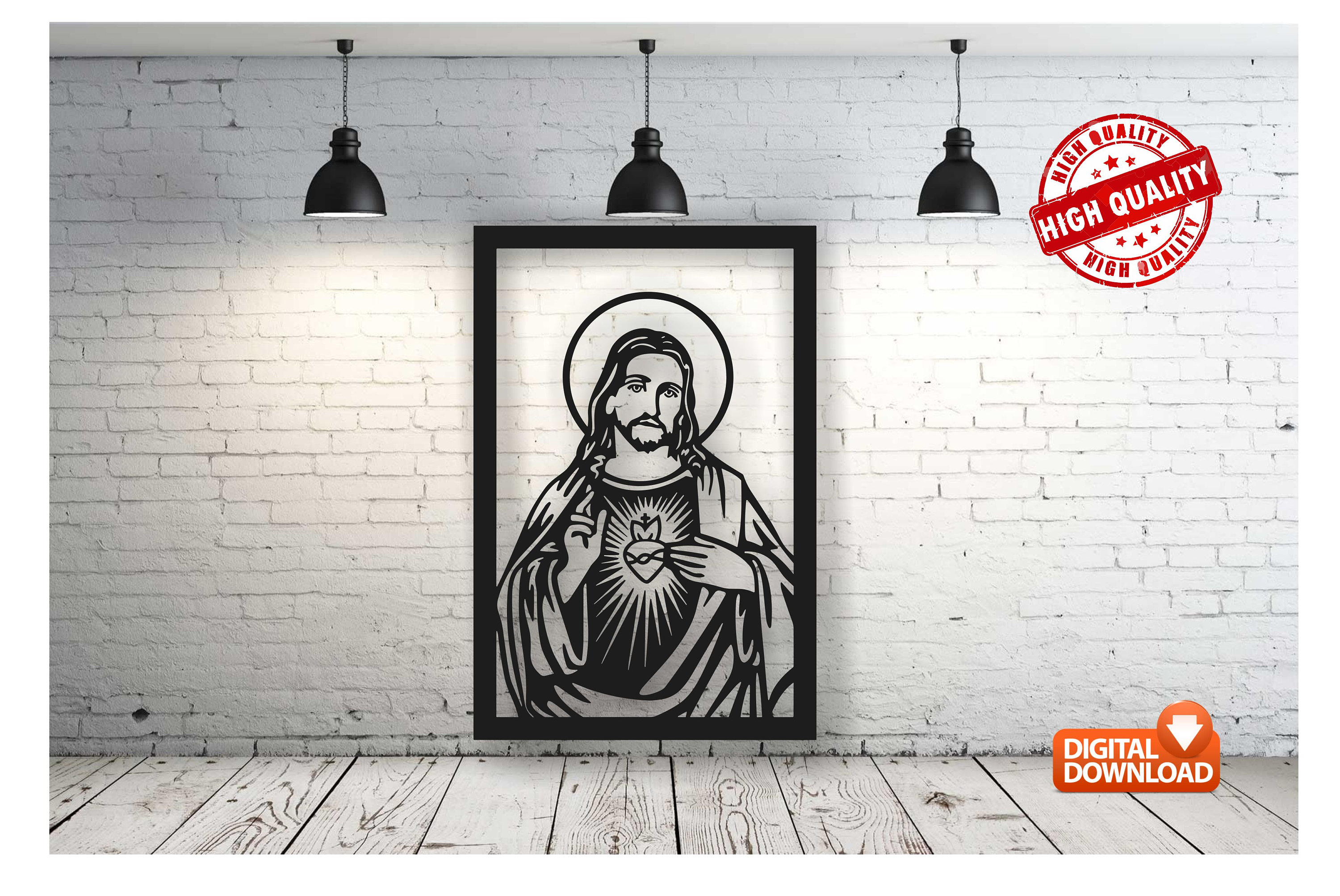 Jesus Wall Art Decor Vector File for Laser Cutting Plasma - Etsy