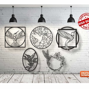 Hummingbird Wall Art Decor Vector File for Laser Cutting , Plasma ...