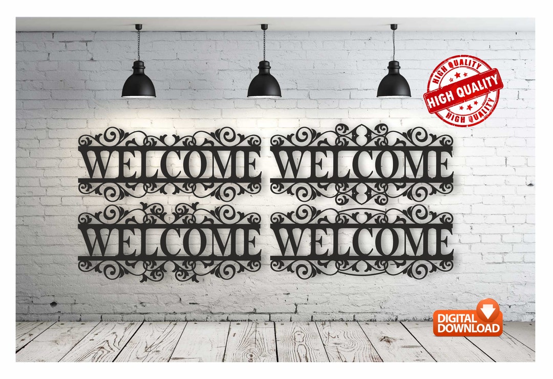 Buy Welcome Wall Decor Vector File: CNC Laser Cut Design (digital ...
