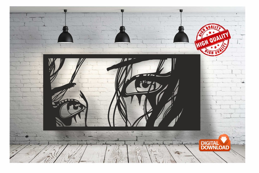 Woman Eye Wall Art Decor Vector Drawing File for Laser Cutting , Plasma ...