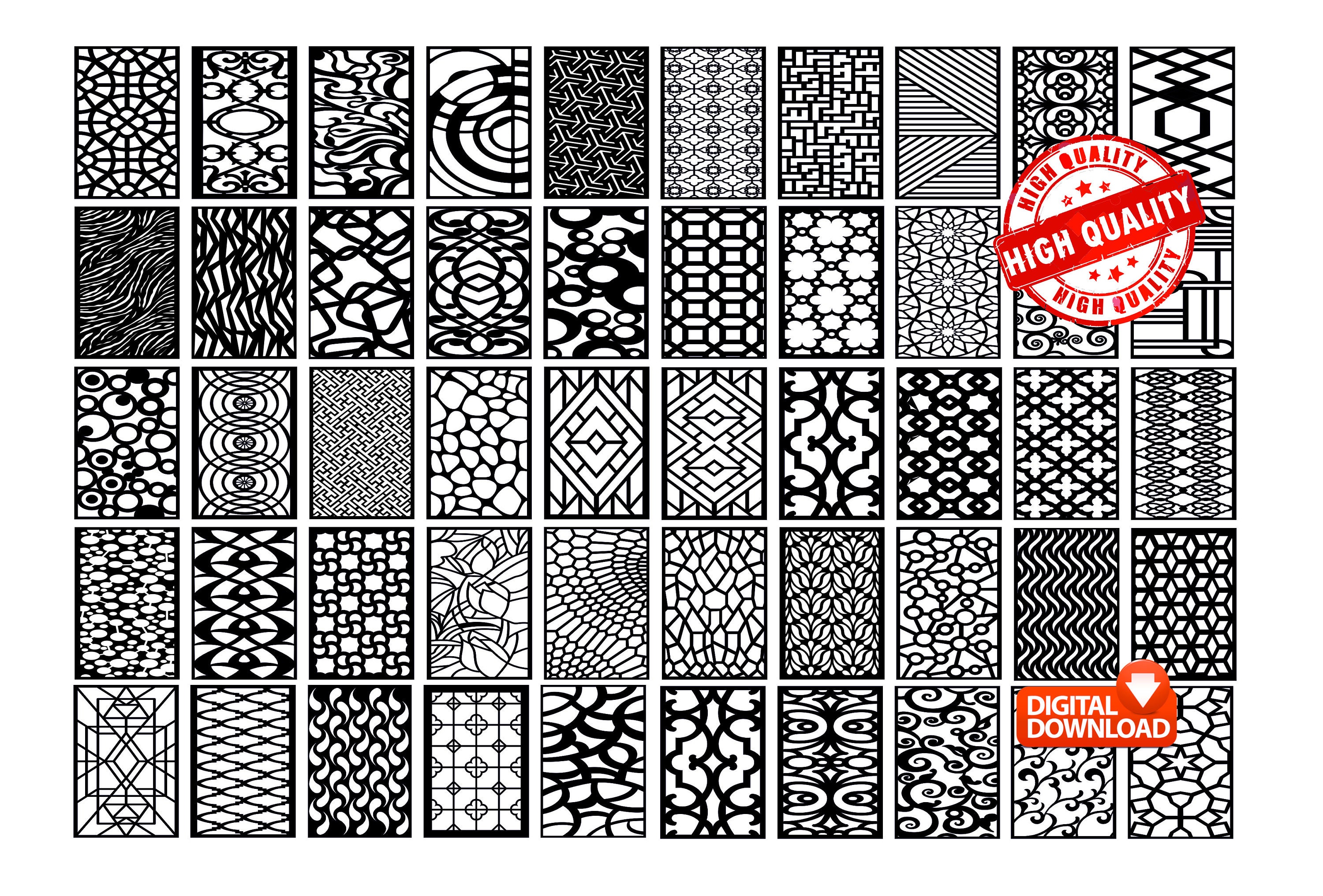 Panel Collection Series-d 50 CNC Files Panel Dxf Laser Cutting , Plasma ...