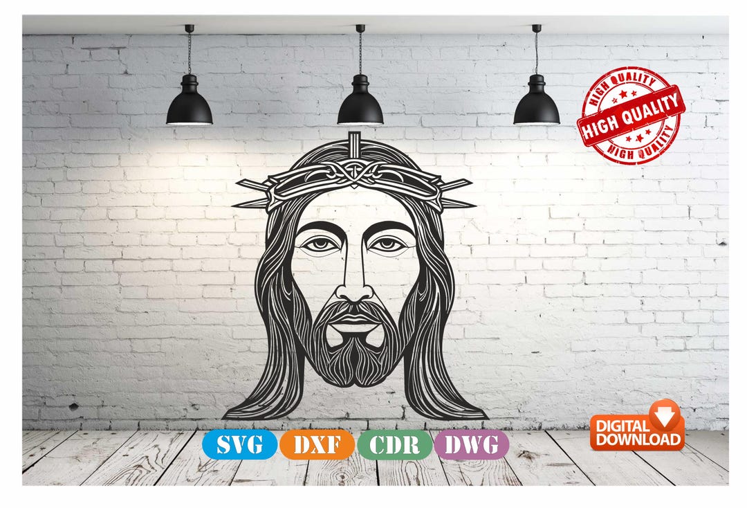 Jesus Wall Art Decor Vector File for Laser Cutting , Plasma Cutting ...
