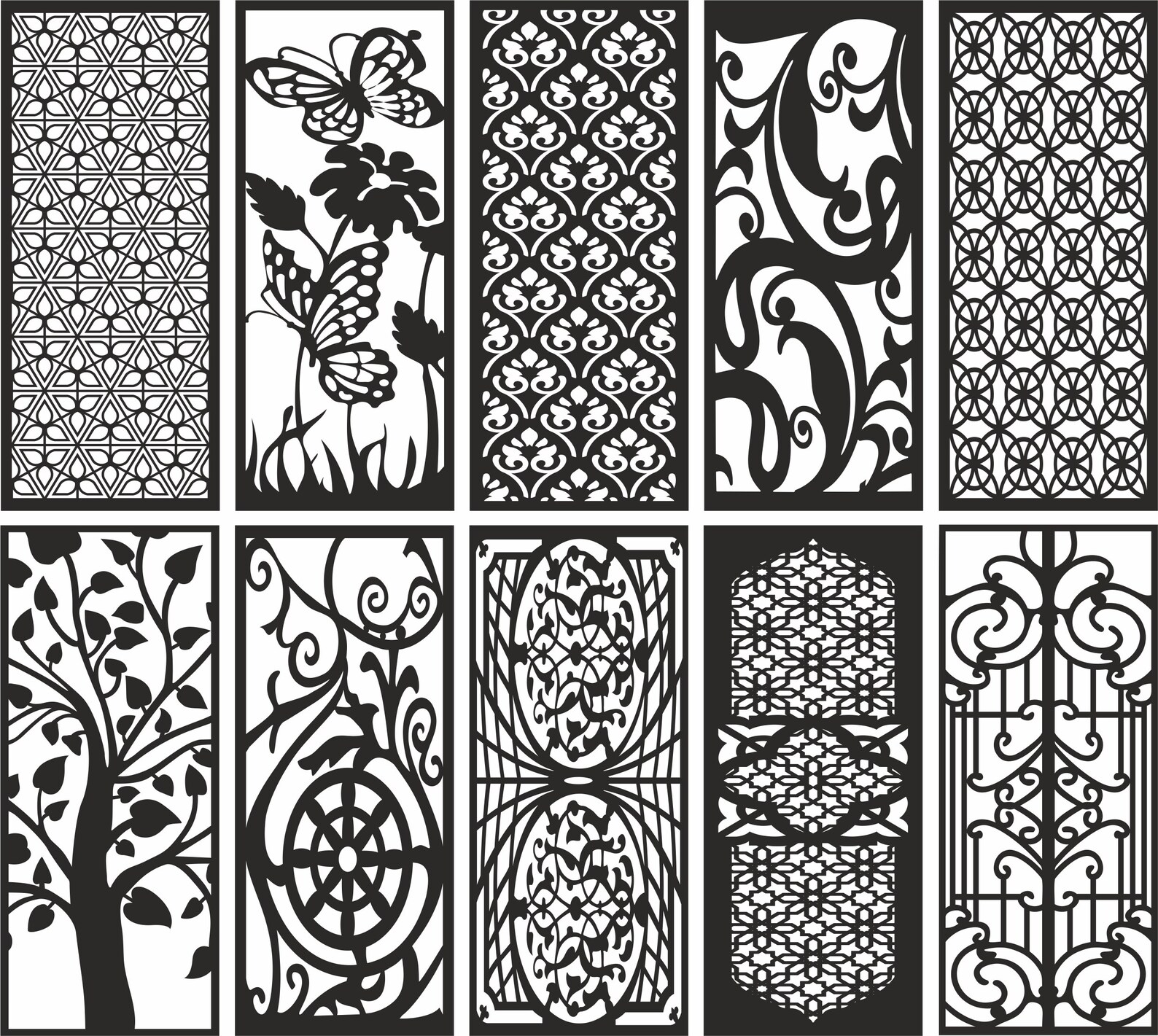 Panel Collection Series-g 50 CNC Files Panel Dxf Laser Cutting - Etsy