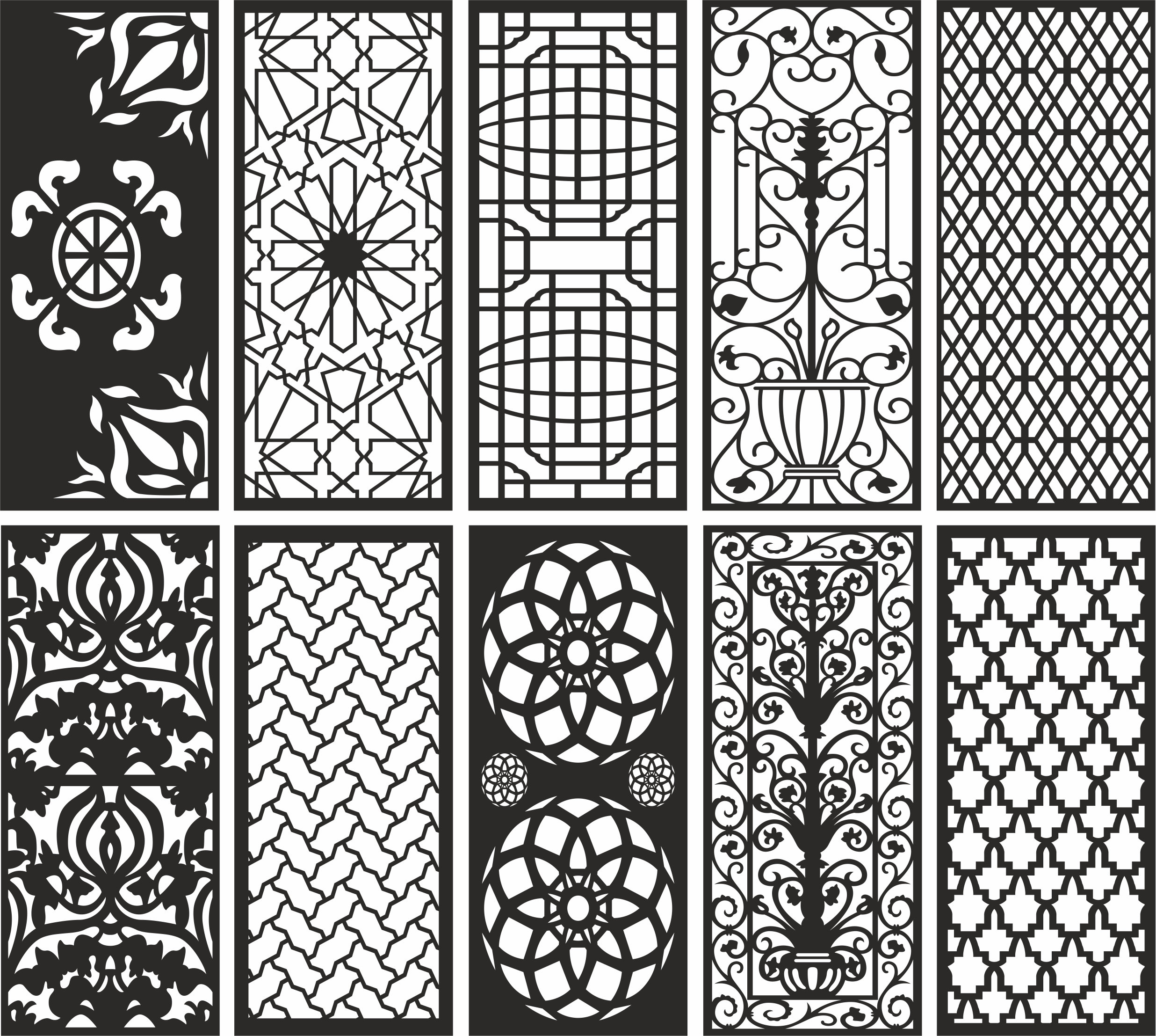 Panel Collection Series-k 50 CNC Files Panel Dxf Laser Cutting - Etsy