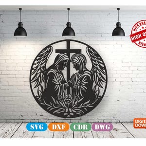 Virgin Mary Wall Art Decor Vector File for Laser Cutting , Plasma ...