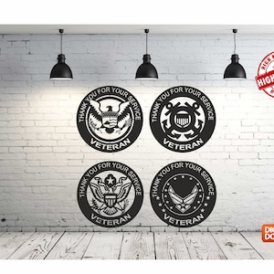 USA Military Veteran Wall Decor Bundle Vector Drawing File for Laser ...