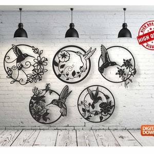 Hummingbird Wall Art Decor Vector File for Laser Cutting , Plasma ...
