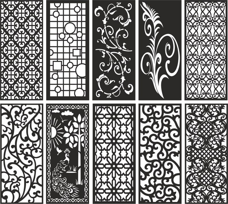 Panel Collection Series-f 50 CNC Files Panel Dxf Laser Cutting - Etsy