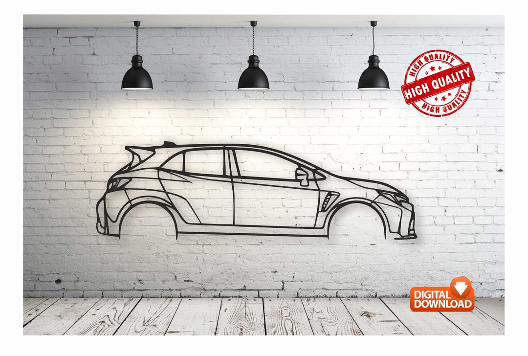 Corolla GR Metal Car Wall Art Decor Vector File for Laser Cutting ...