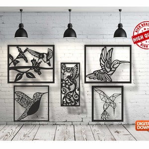 Hummingbird Wall Art Decor Vector File for Laser Cutting , Plasma ...