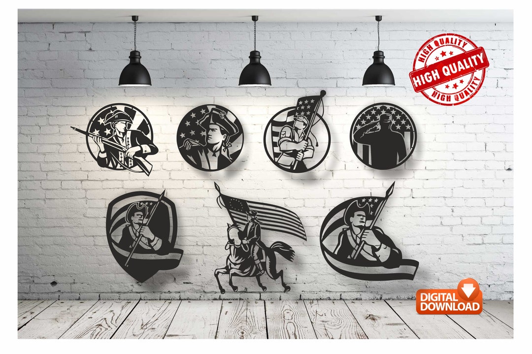 American Soldier Wall Decor Bundle Vector Drawing File for Laser ...