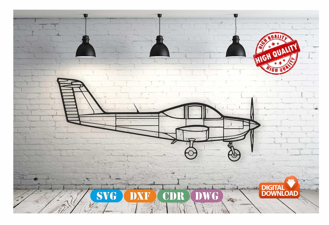 Piper Tomahawk Pa38 Aircraft Silhouette Metal Wall Art Decor Laser ...
