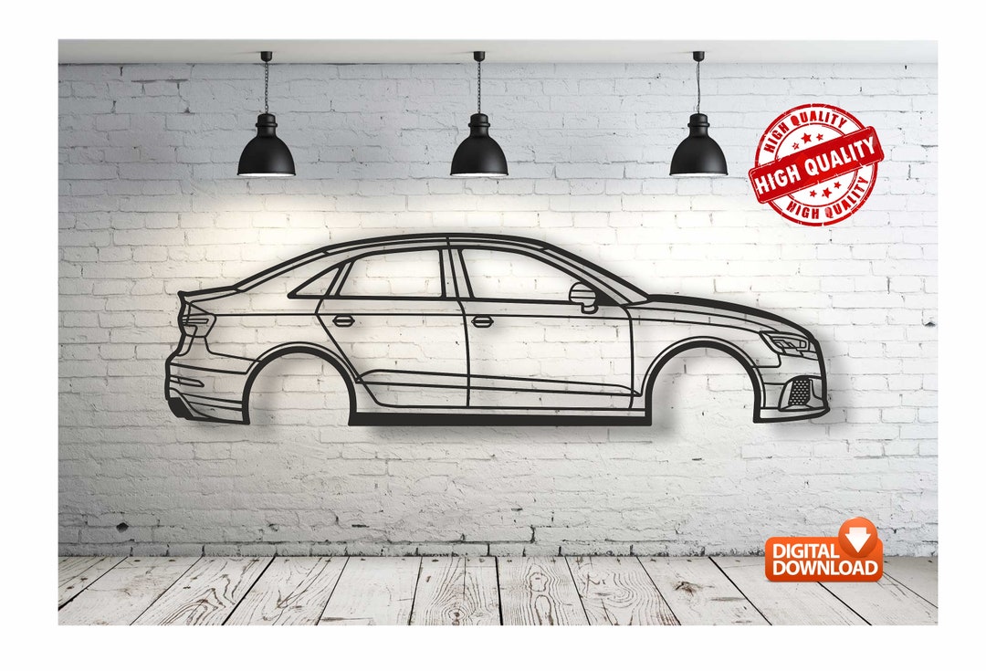 RS3 Metal Car Wall Art Decor Vector File for Laser Cutting , Plasma ...