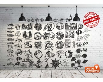 Fire Pit Hexagon Tuna, Bass, Rainbow Trout, Redfish and Shark Fishes ...