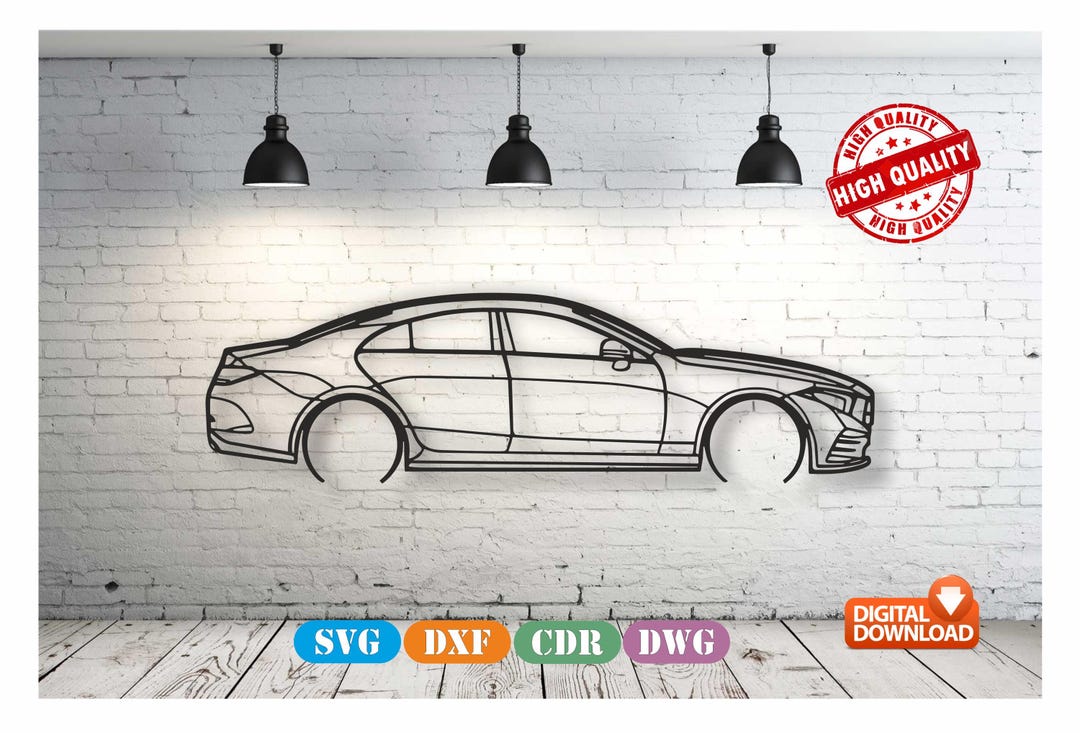 CLS Metal Car Wall Art Decor Vector File for Laser Cutting , Plasma ...