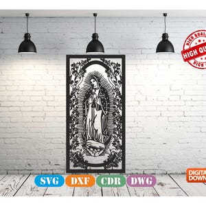 Virgin Mary Wall Art Decor Vector File for Laser Cutting , Plasma ...