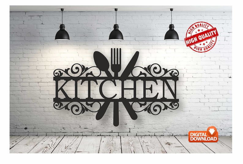 Kitchen Wall Art Decor Vector Drawing File for Laser Cutting - Etsy