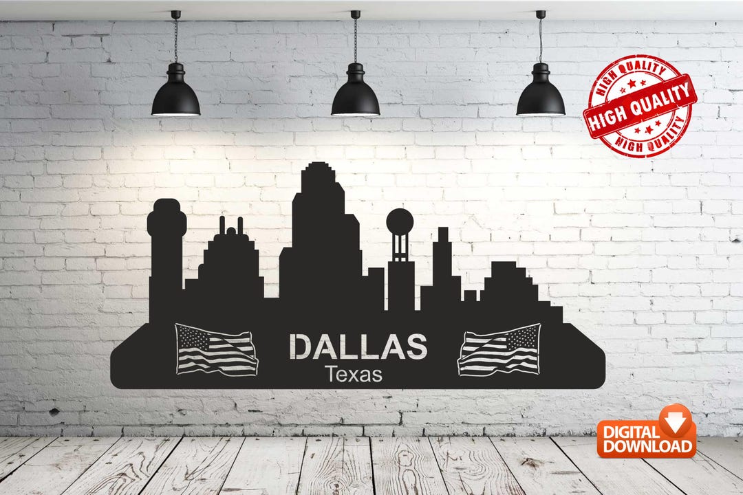 Dallas Texas Wall Decor Bundle Vector Drawing File for Laser Cutting ...