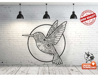 Humming Bird Wall Art Decor Vector Drawing File for Laser Cutting ...